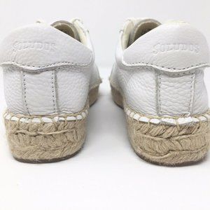 Soludos | Shoes | Soludos White Leather Espadrille Platform Sneakers ...